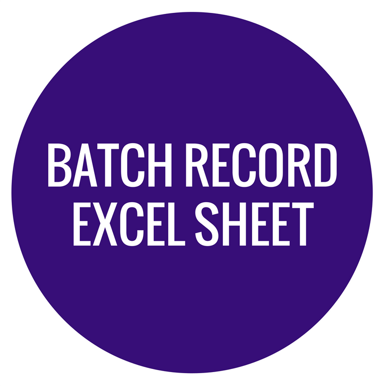 Batch Record Excel Sheet - Wholesale Supplies Plus