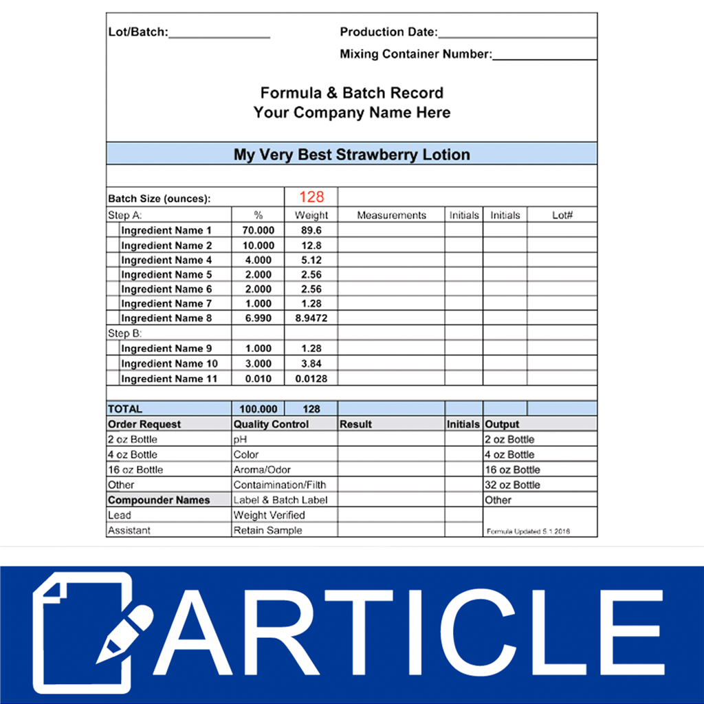 Formula & Batch Records – Wholesale Supplies Plus